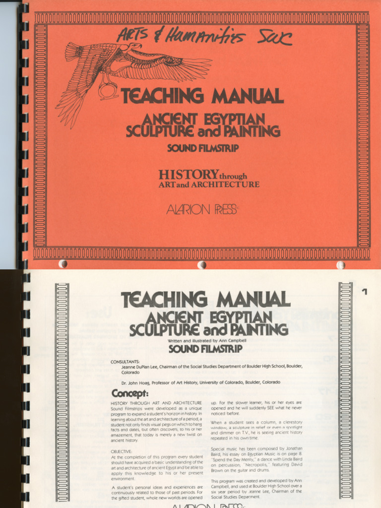 Teaching Manual, Egyptian Sculpture & Painting | PDF