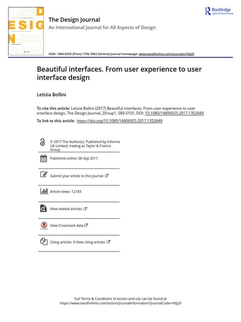 Beautiful Interfaces. From User Experience To User Interface Design | PDF