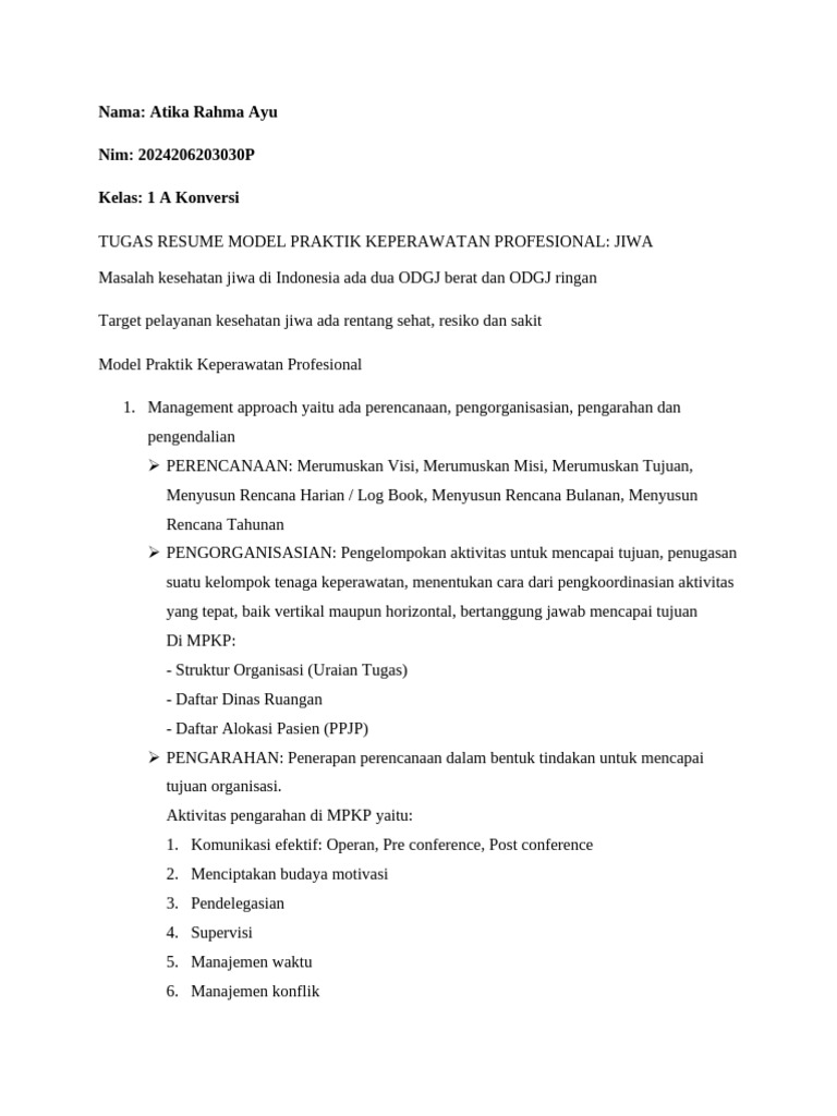 Tugas Atika Resume MPKP | PDF