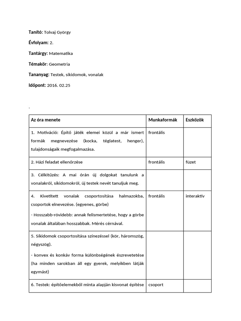 Testek, síkidomok, vonalak | PDF