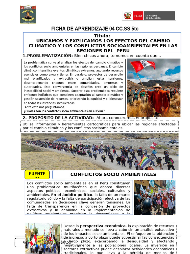 4 Ficha de Aprendizaje CCSS 5° Grado | PDF