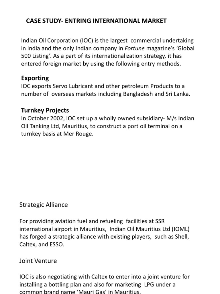 Case Study-Entring International Market | PDF