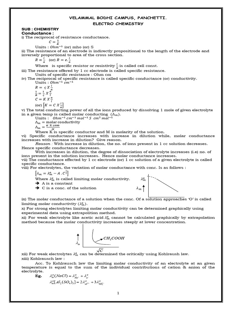 Electro Chemistry 1 | PDF