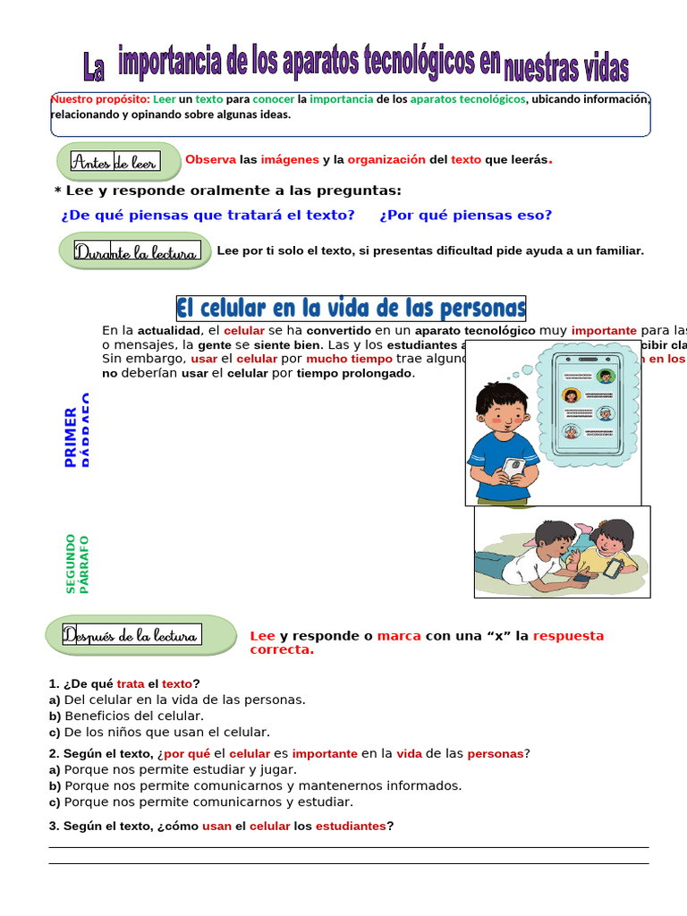 LUNES 27 COMUNICACION 1 La Importancia de Los Aparatos Tecnologicos en ...