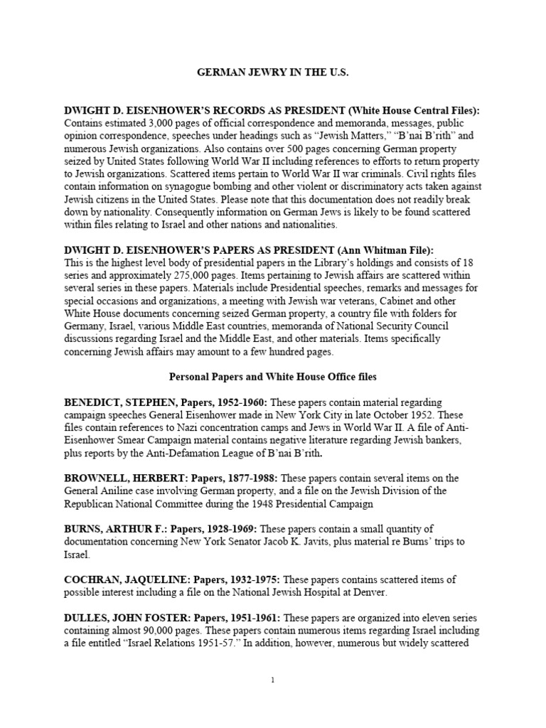 German Jewy in The US | PDF