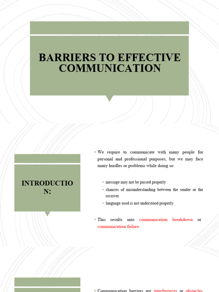 Overcoming Communication Barriers | PDF | Communication | Human ...