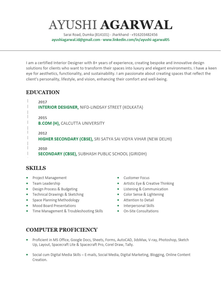 AYUSHI AGARWAL-Principal Designer | PDF