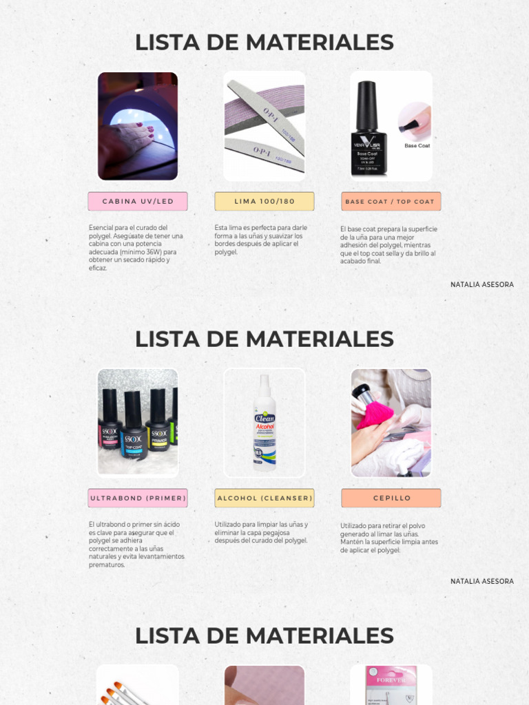 Guía Esencial para Aplicar Polygel | PDF | Clavo (anatomía)