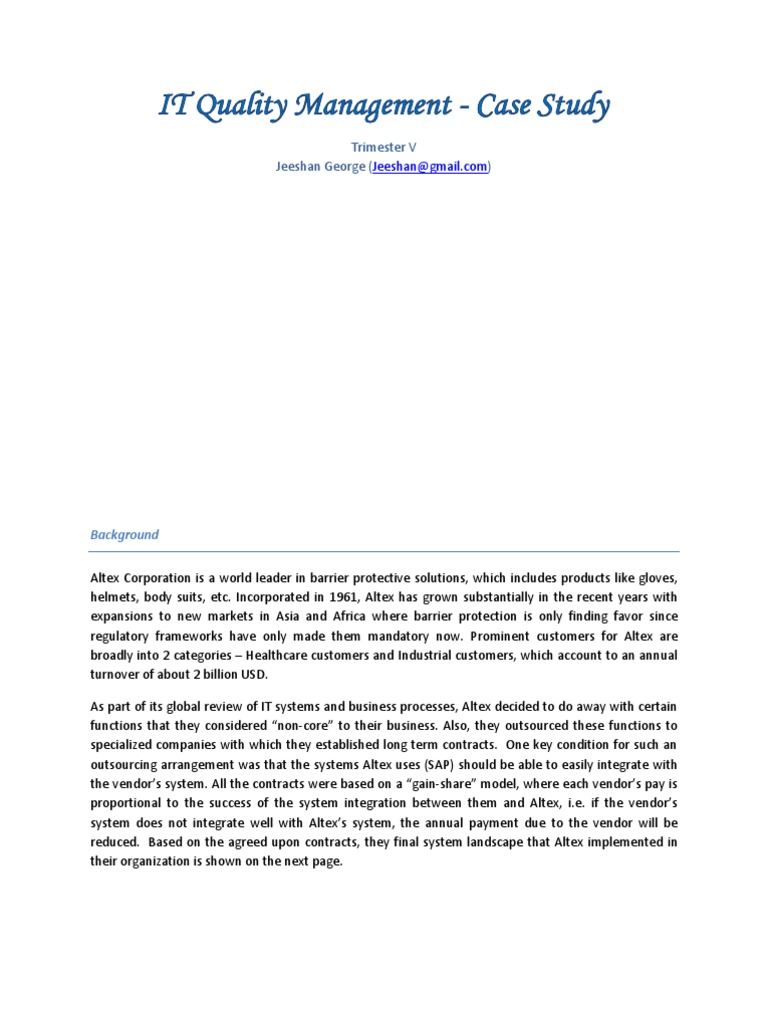 Altex Case | PDF | Sap Se | Oracle Corporation