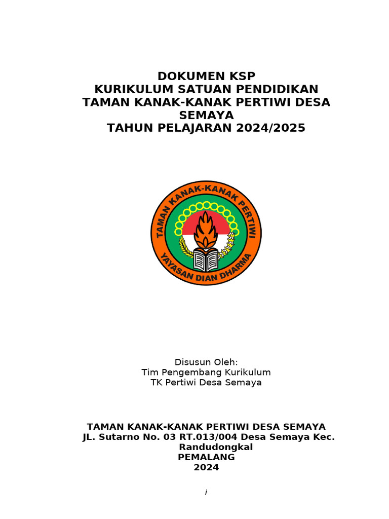 2024 KSP TK Pertiwi | PDF