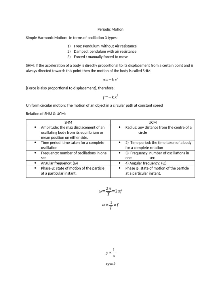 Periodic Motion | PDF