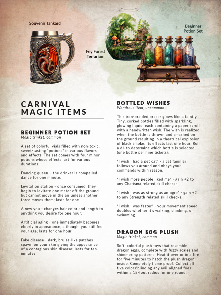 Carnival Magic Items | PDF