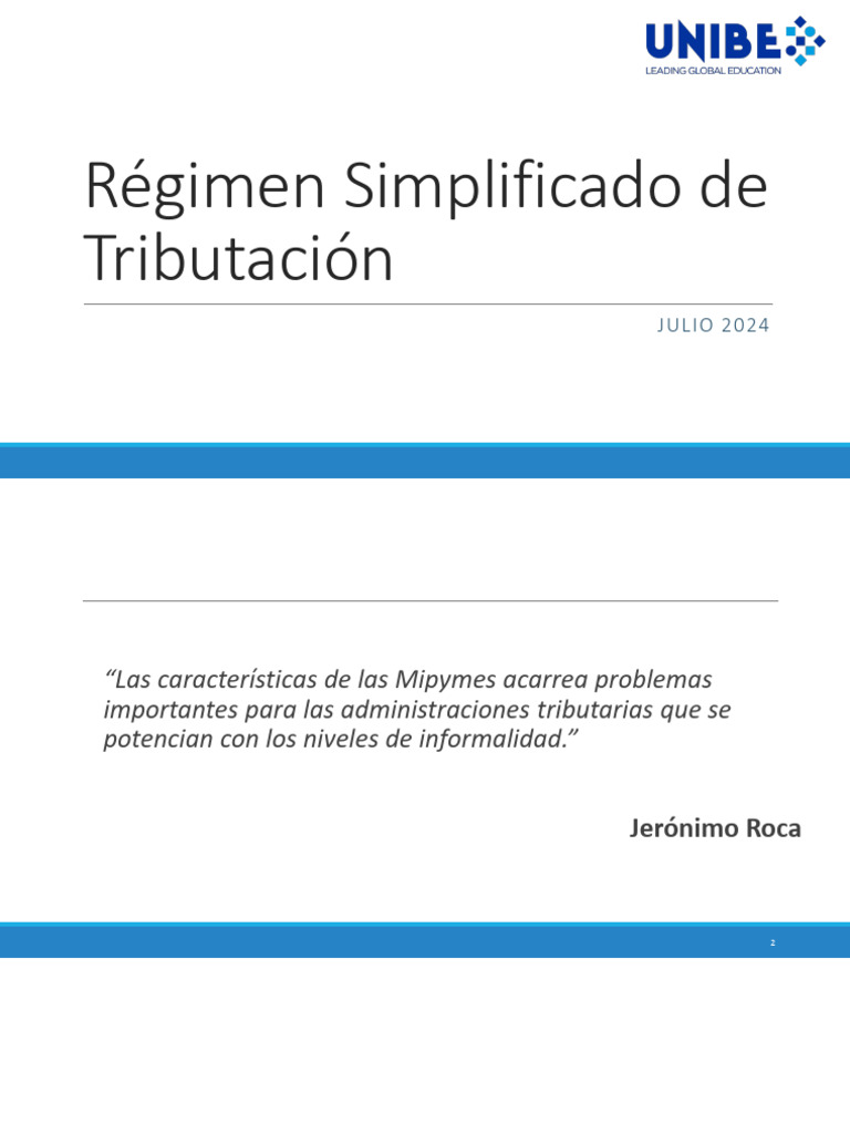 Régimen Simplificado de Tributación | PDF