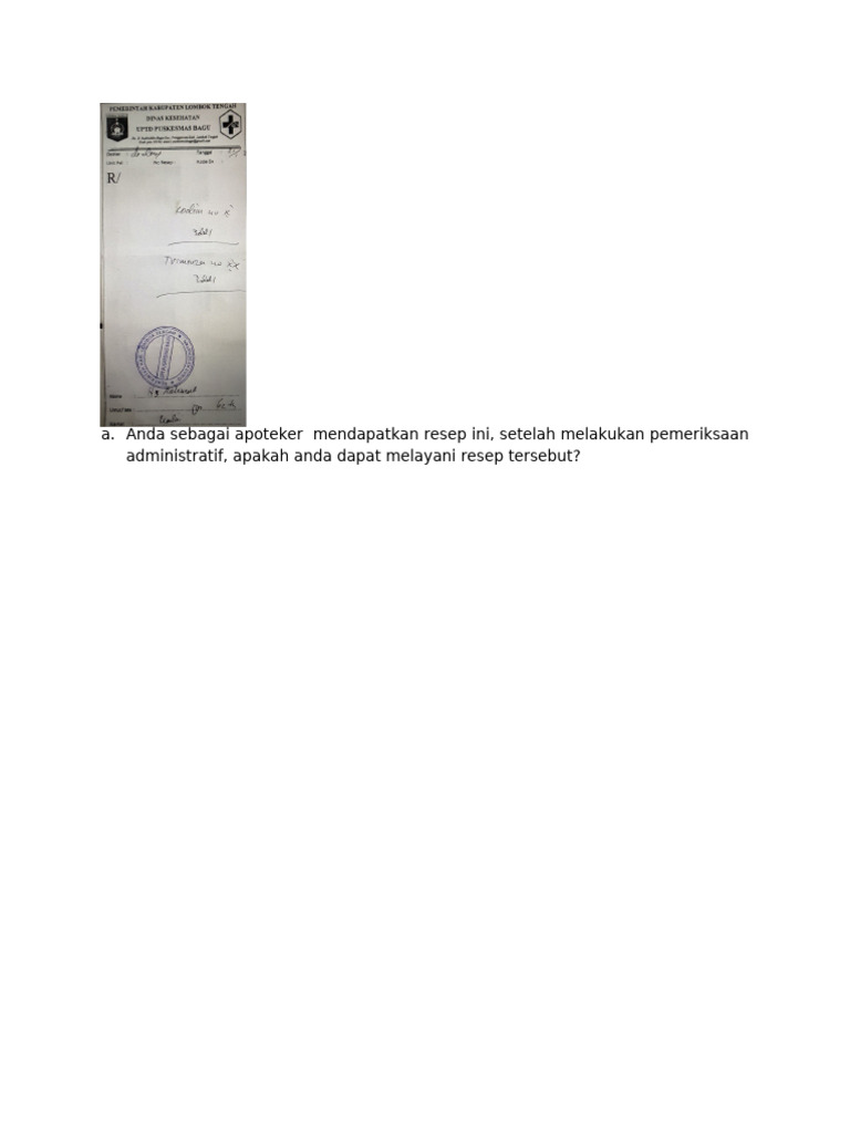 Soal Responsi Ilmu Resep | PDF