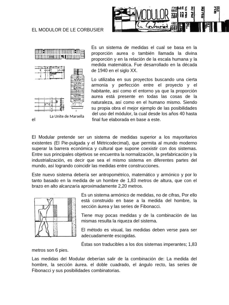 El Modulor de Le Corbusier | PDF