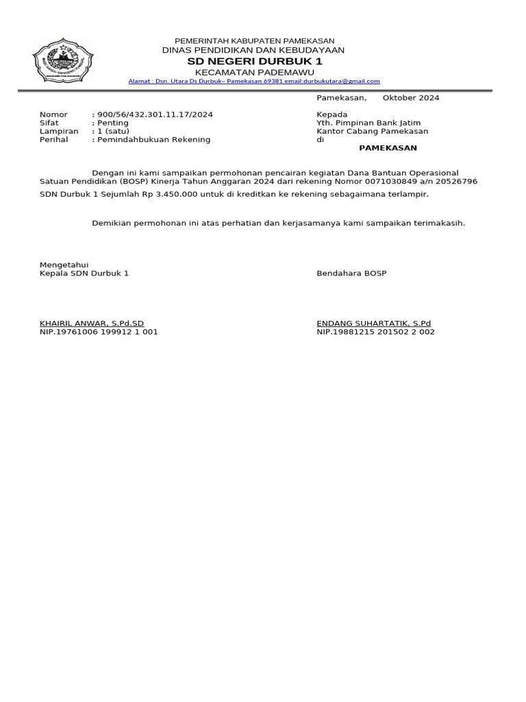 Pemindahbukuan Honor Narsum | PDF