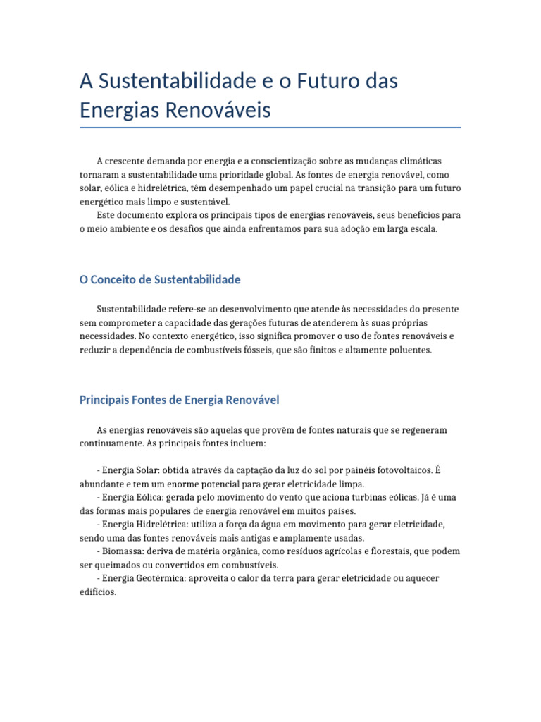 Energias Renovaveis | PDF