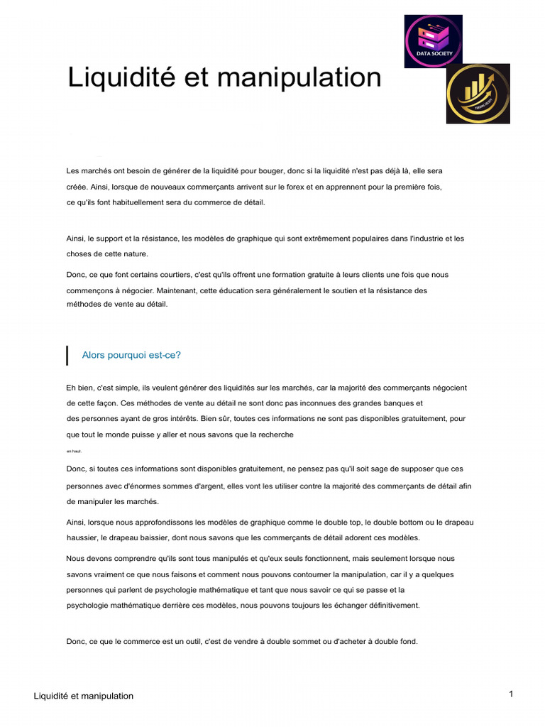 Liquidité Et Manipulation | PDF