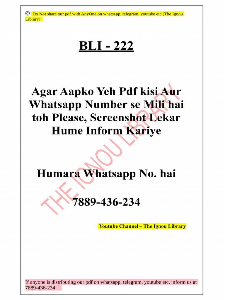 BLI-222 (2023-24) (Hindi) | PDF