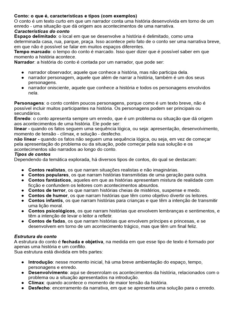 Conto - Docx - Documentos Google | PDF