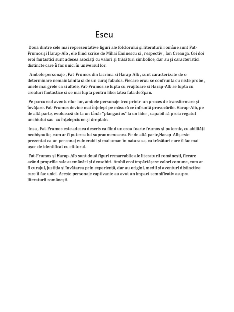 Eseu Harap-Alb | PDF