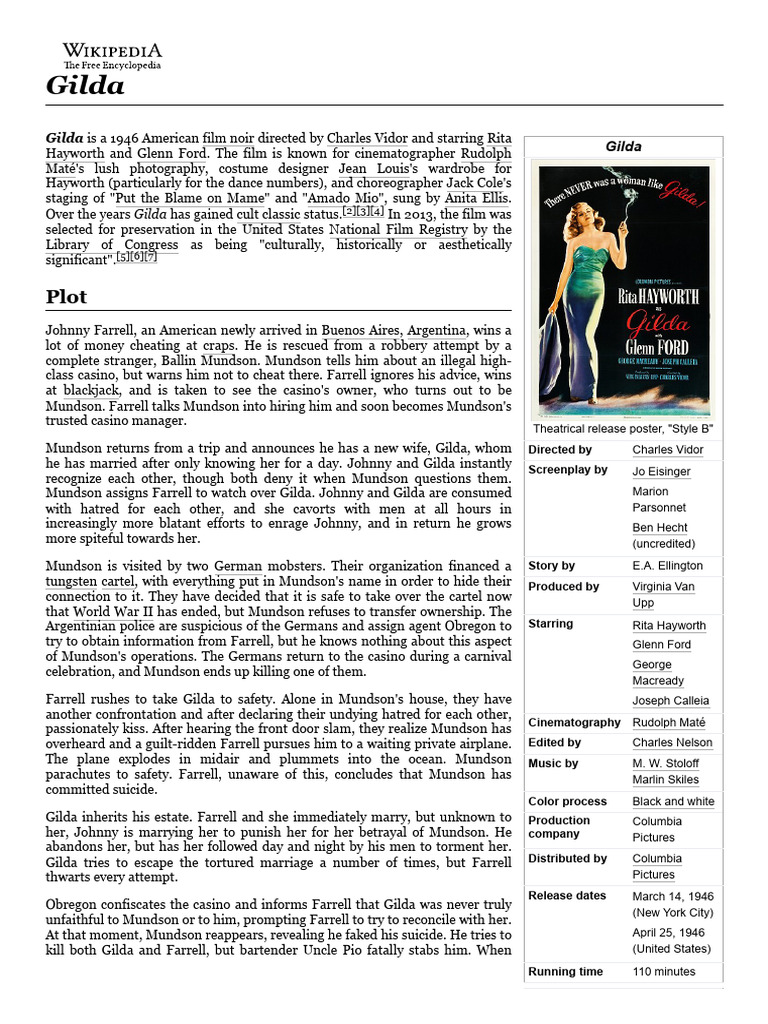 Gilda - Wikipedia | PDF