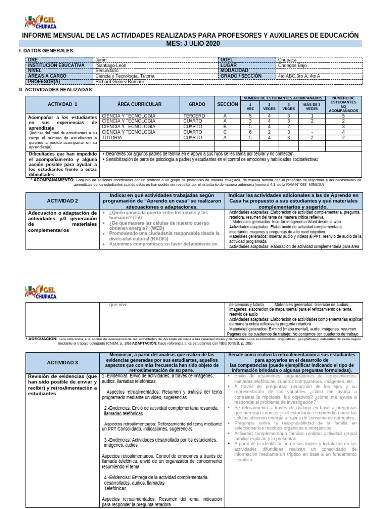 Informe Julio 2020 | PDF