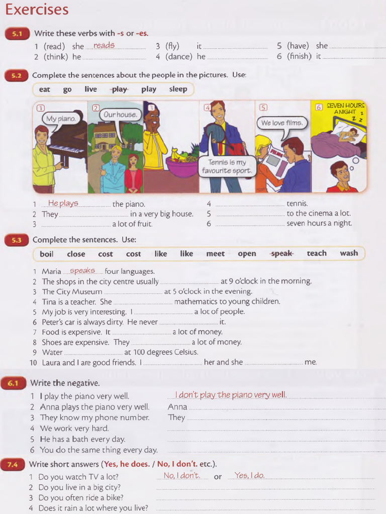 Ficha Present Simple | PDF