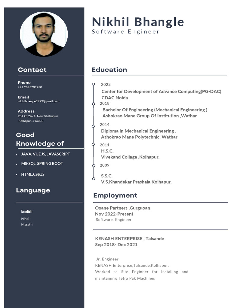 Nikhil Bhangle Resume | PDF | Art | Computers