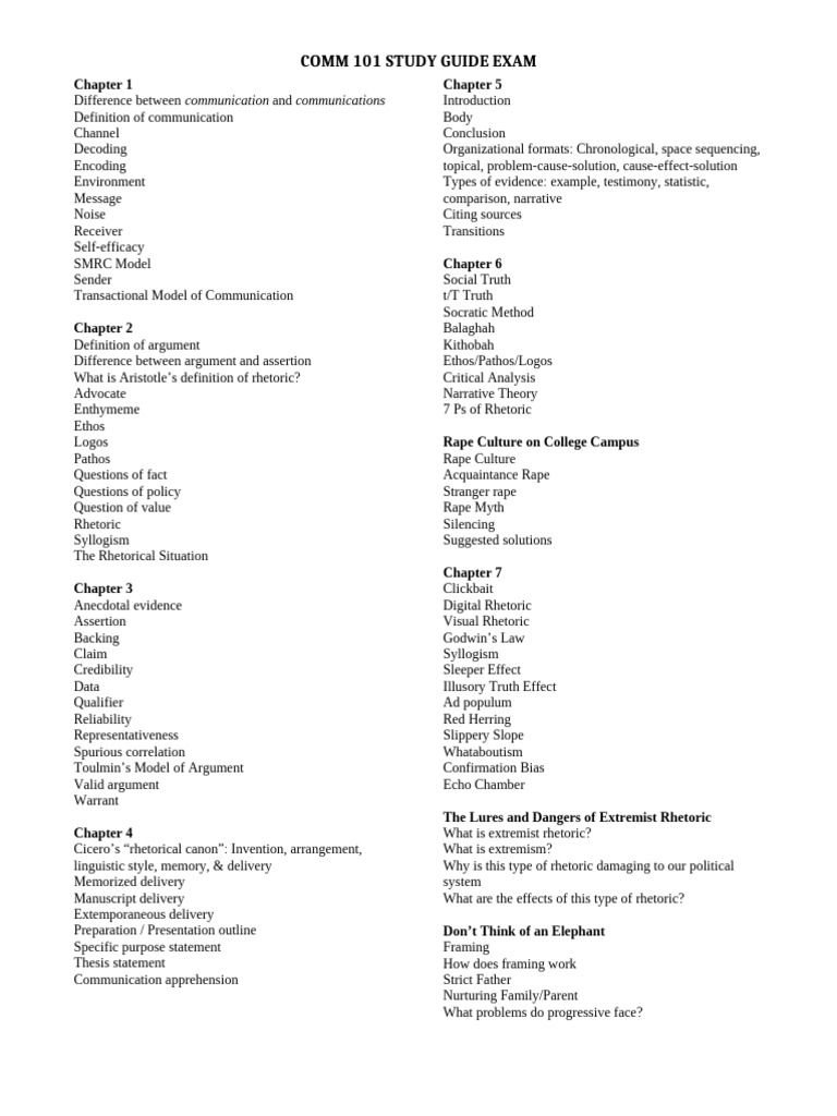 Study Guide Exam 1 UPDATED | PDF