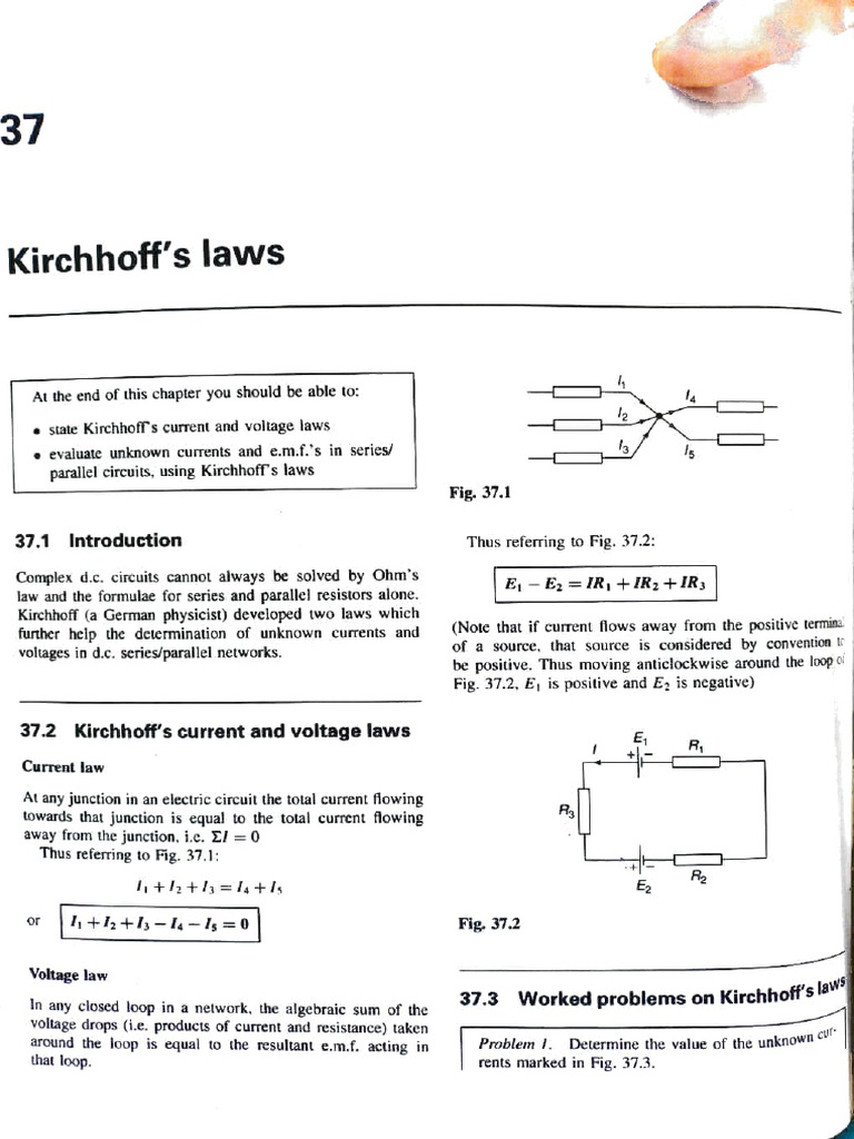 Kirchoff & Ohms Laws | PDF
