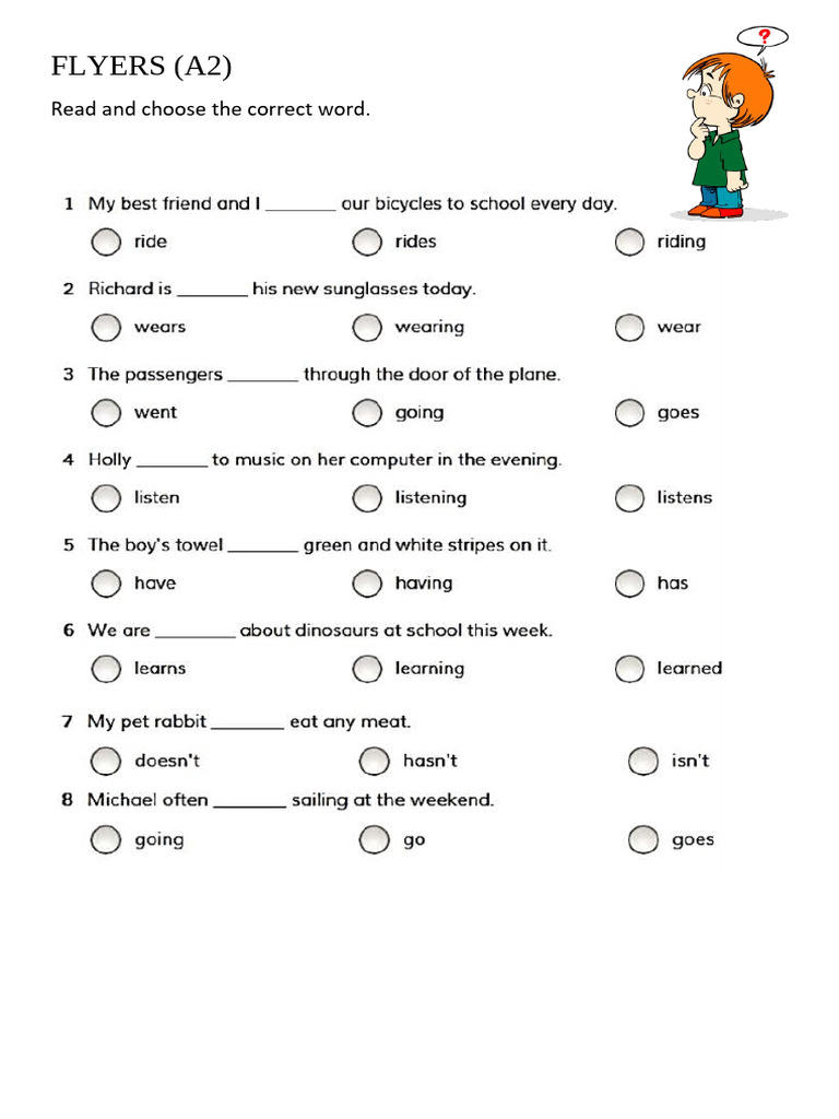 Flyers Grammar Practice | PDF