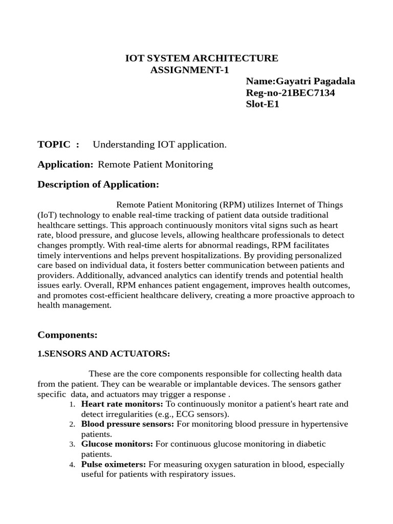 IOT Assignment-1 reg-no-21BEC7134 | PDF