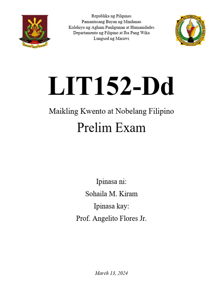 LIT152 Prelim | PDF