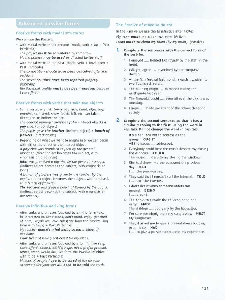 Advanced passive Grammar | PDF