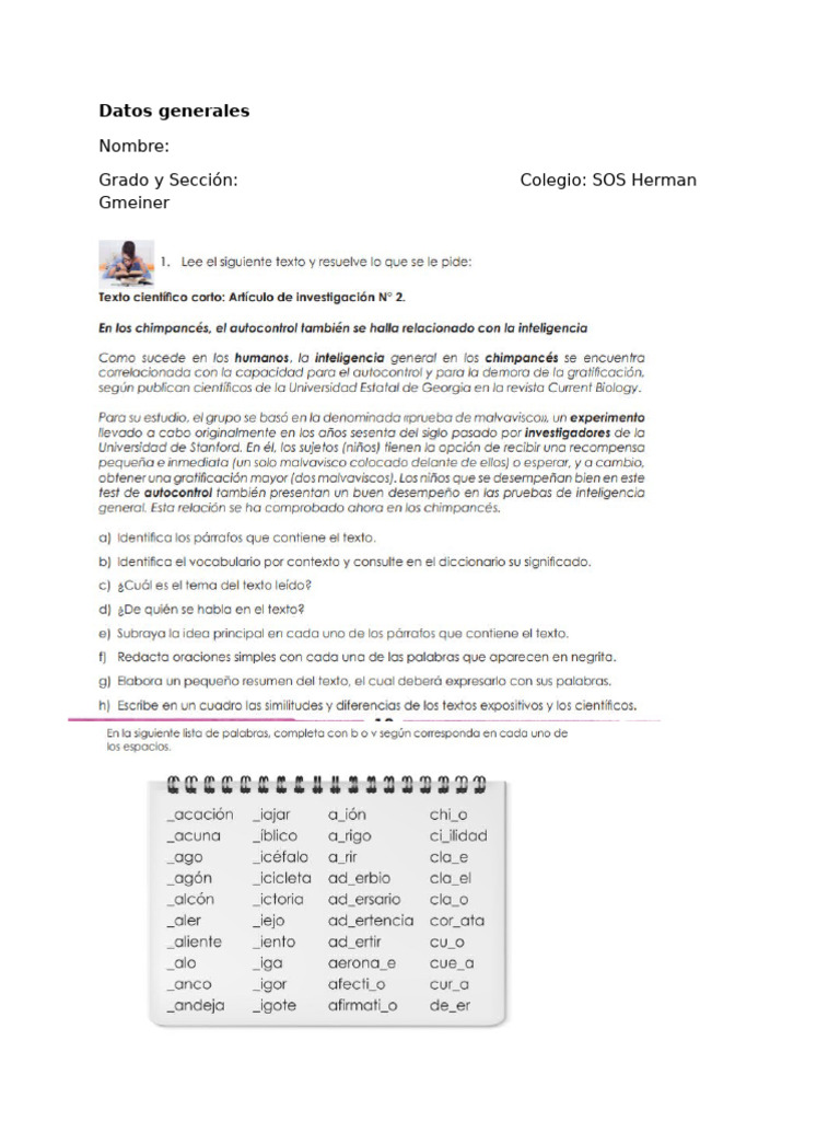 Pruebita Corta Septimo | PDF | Ciencias sociales | Relaciones personales, crianza y desarrollo ...