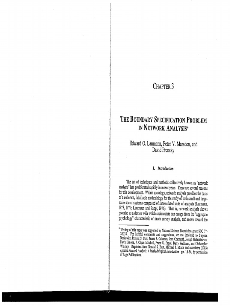 Laumann Et Al (1989) - The Boundary Specification Problem | PDF