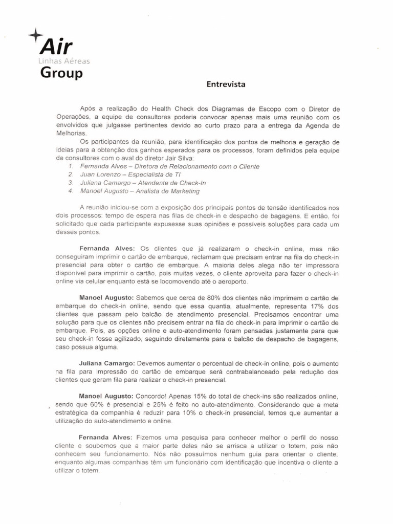 Estudo de Caso AirGroup Parte 2 | PDF