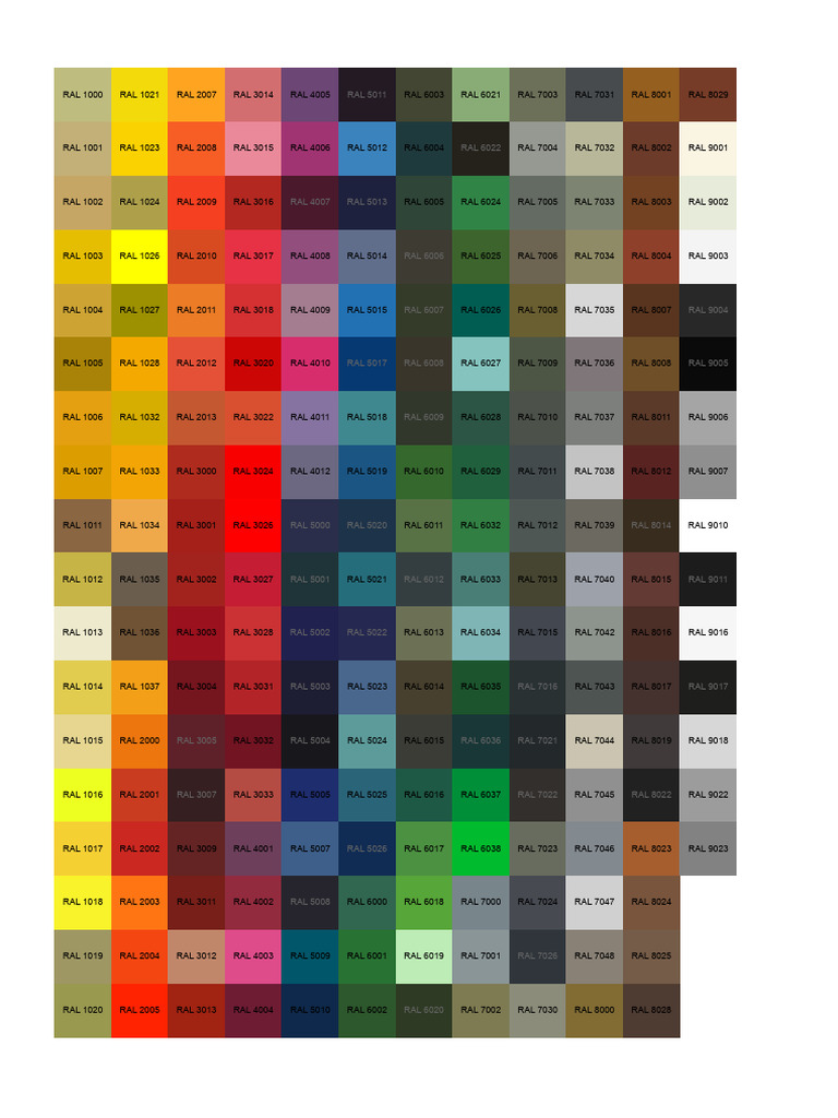 RAL Color Chart | PDF