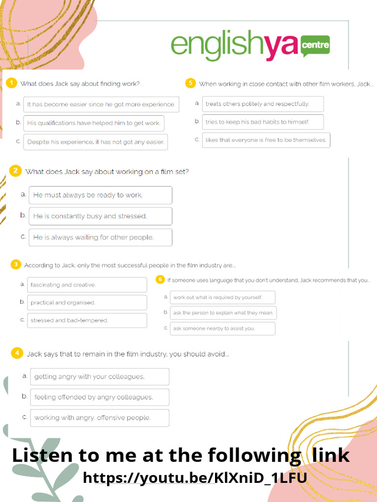 Listening Film Industry EnglishYA | PDF