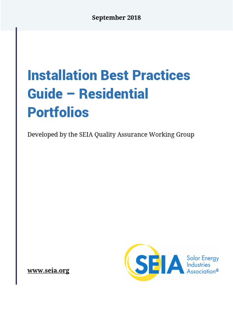 SEIA Residential Installation Best Practices Guide 2018 September | PDF SEIA Residential Installation Best Practices Guide 2018 September | PDF