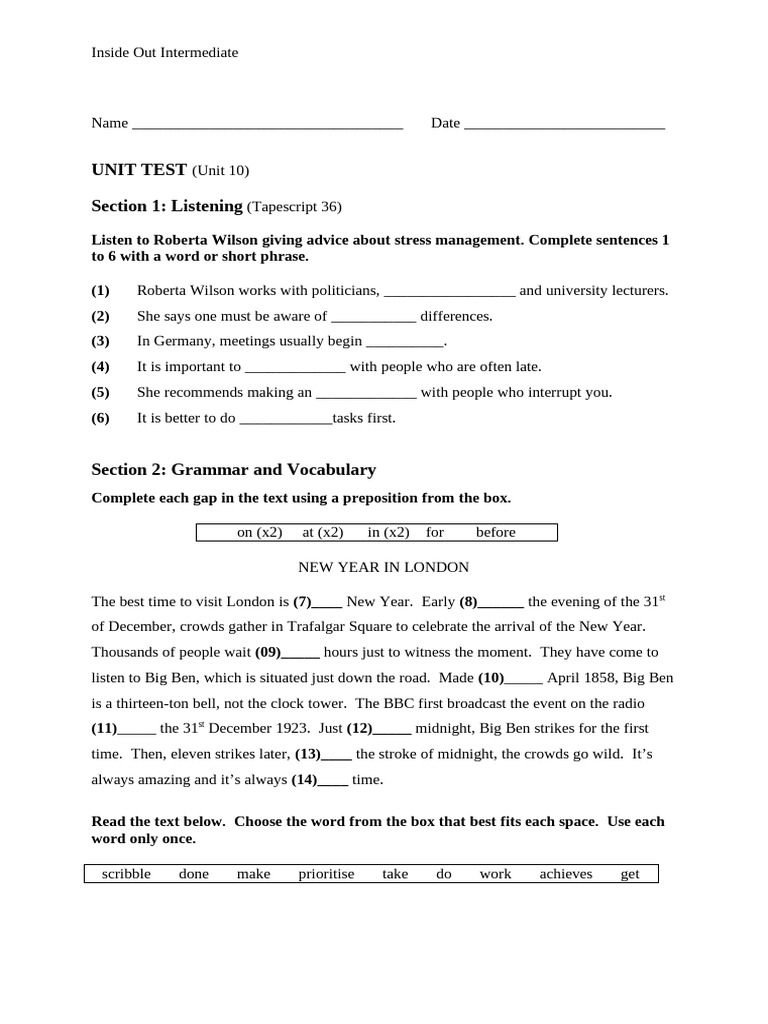 Unit Test 10 | PDF