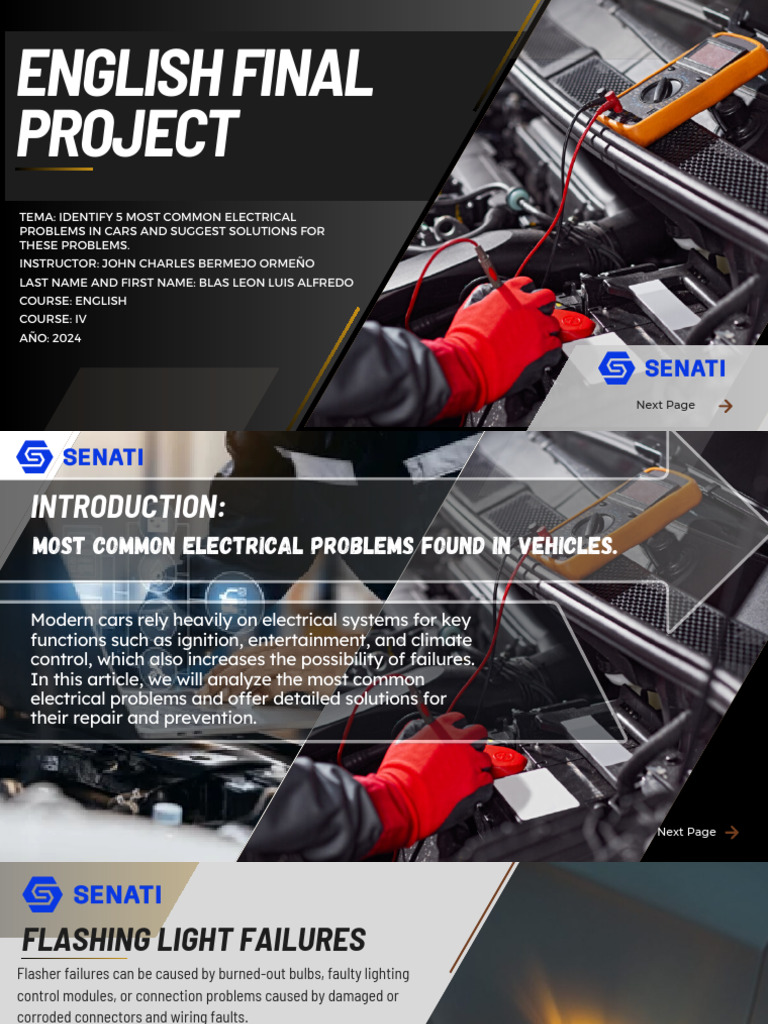 Final Project, 5 Most Common Electrical Faults in Cars. | PDF