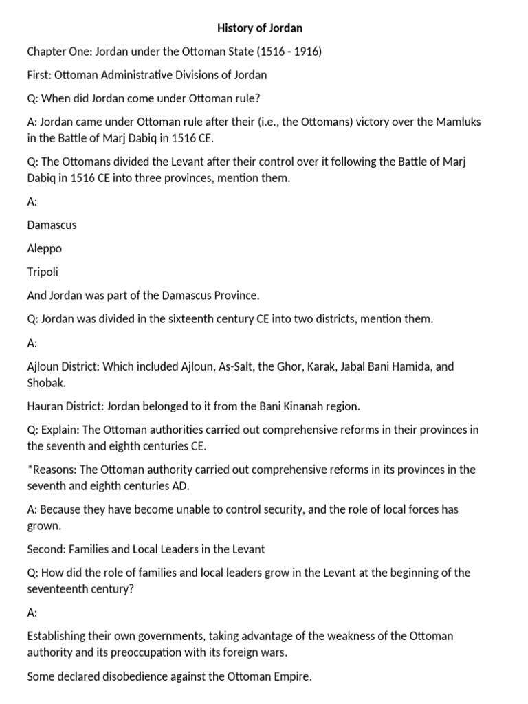 History of Jordan | PDF