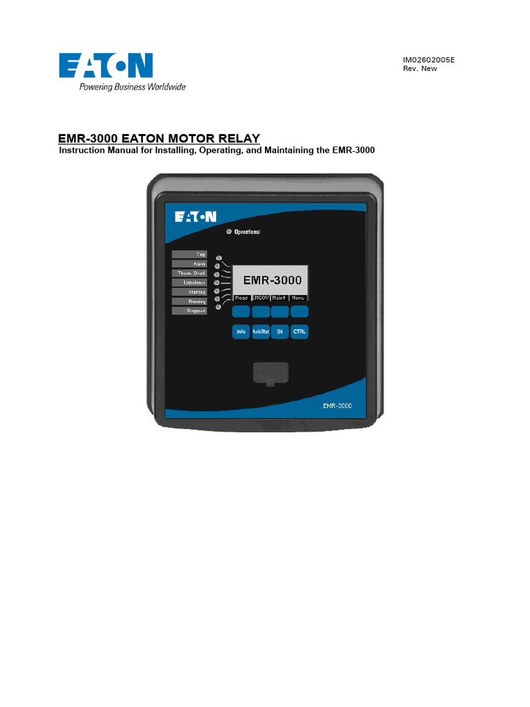 Instruction Manual For Installing, Operating, and Maintaining The EMR-3000 | PDF