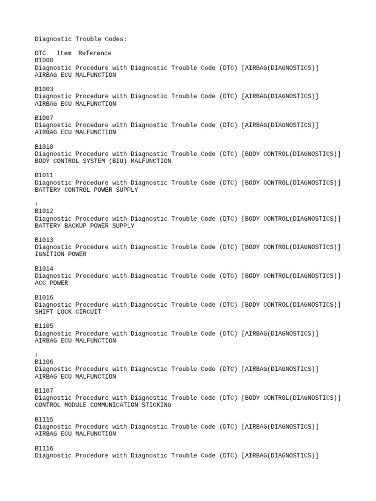 Diagnostic Trouble Codes | PDF