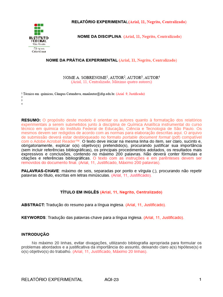 Template Relatório | PDF