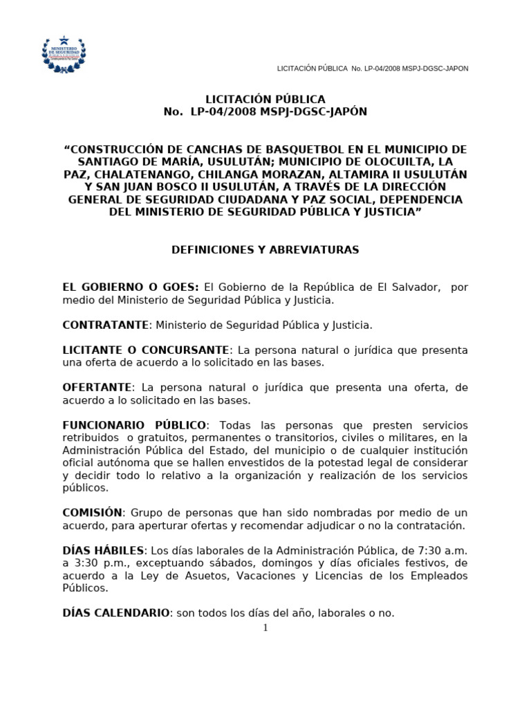 Bases de Canchas | PDF