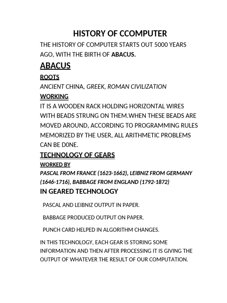 History of Computer | PDF