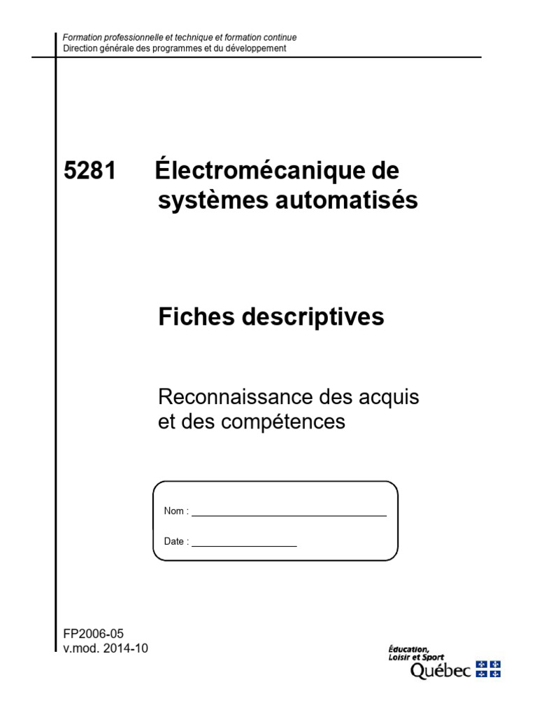 Fiche Descriptive 5281 | PDF